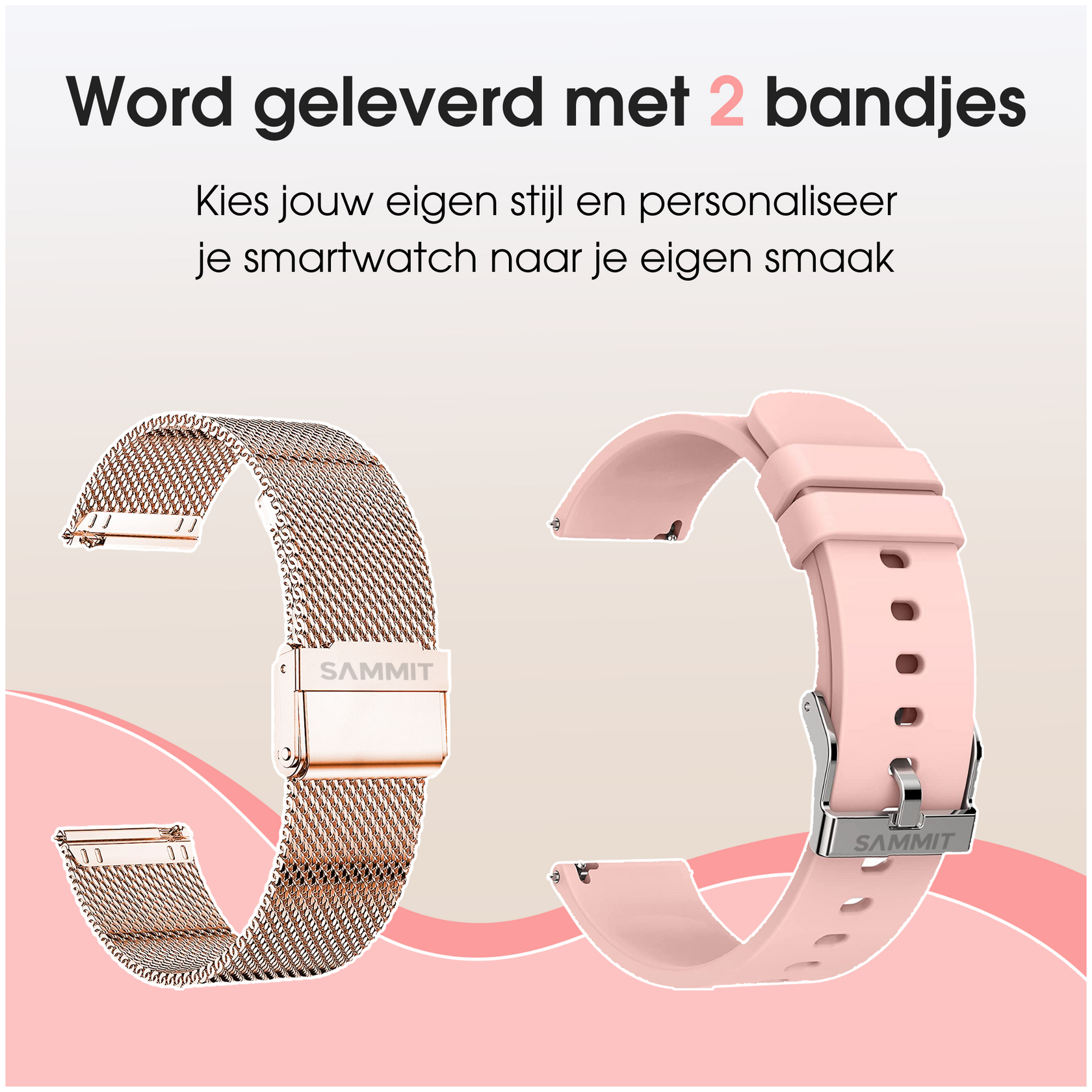 Dames smartwatch rosé goud met Stappenteller – SAMMIT Dames smartwatch rosé goud met Stappenteller – SAMMIT